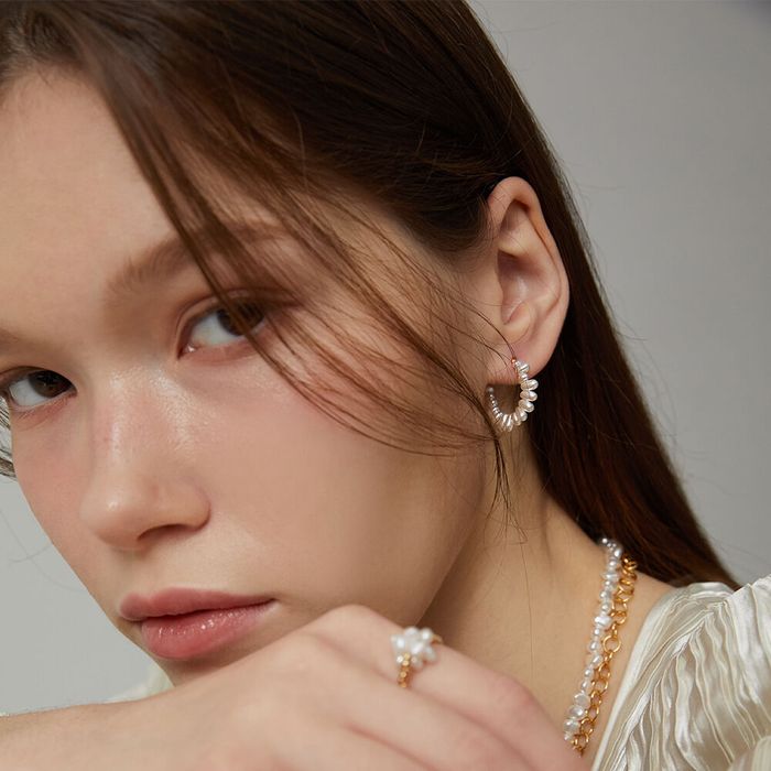 ROMAN RICE PEARL RING EARRINGS AE322010 - 감도 깊은 취향 셀렉트샵 29CM