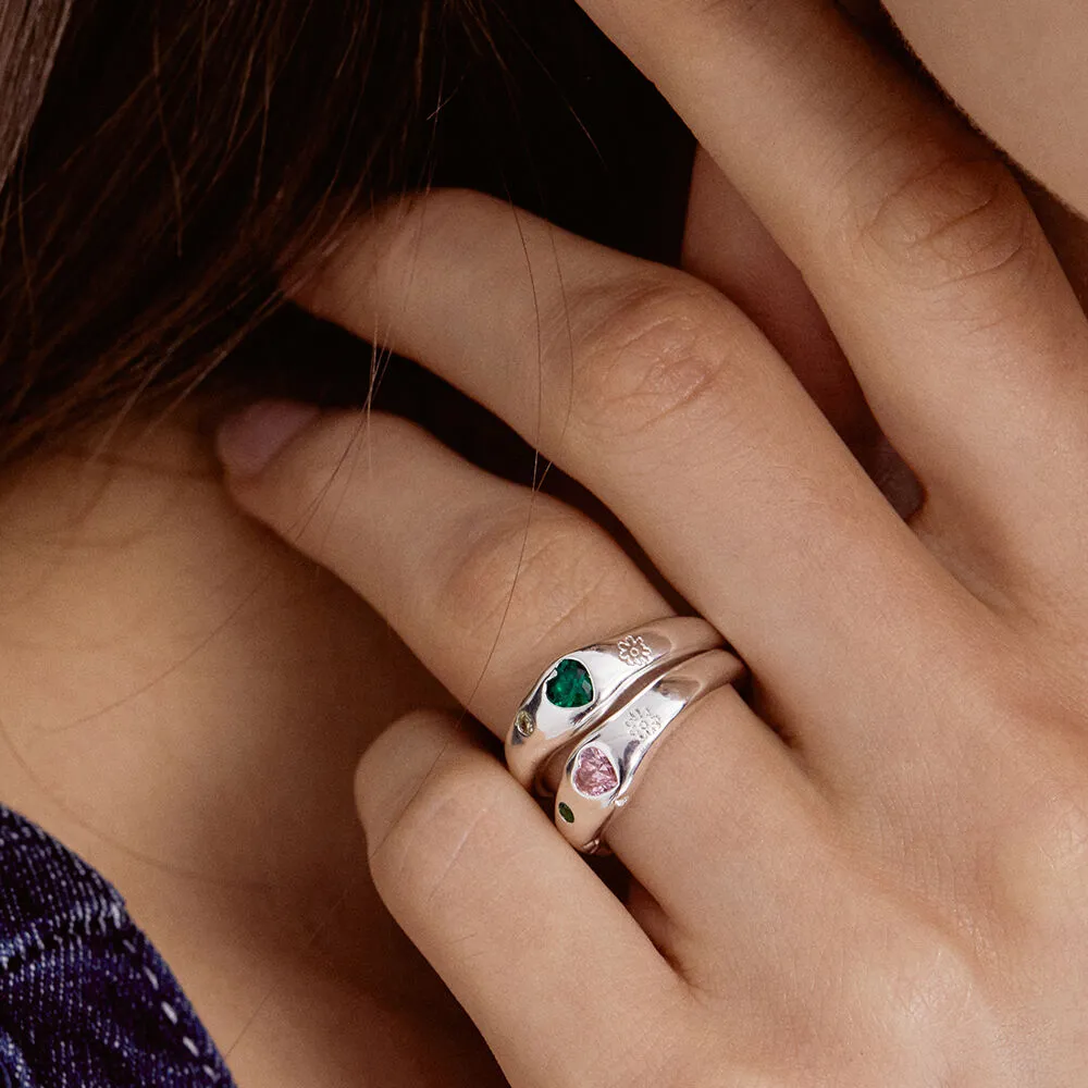 (SILVER925) Flower Draw Heart Cubic Ring CR1811 - 감도 깊은 취향 셀렉트샵 29CM