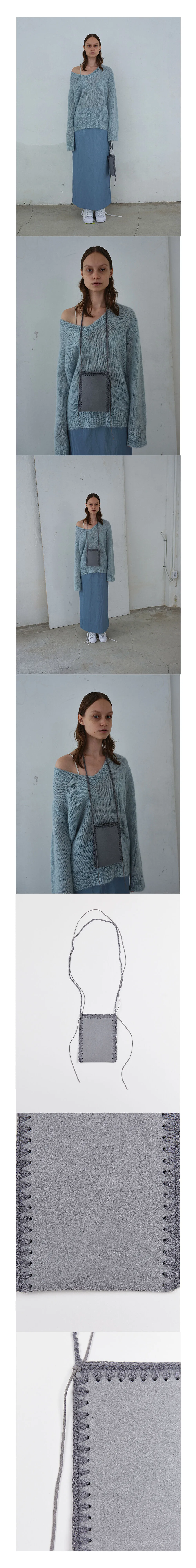 SUEDE PATCHWORK MINI CROSS BAG IN GREY BLUE - 감도 깊은 취향 셀렉트샵 29CM