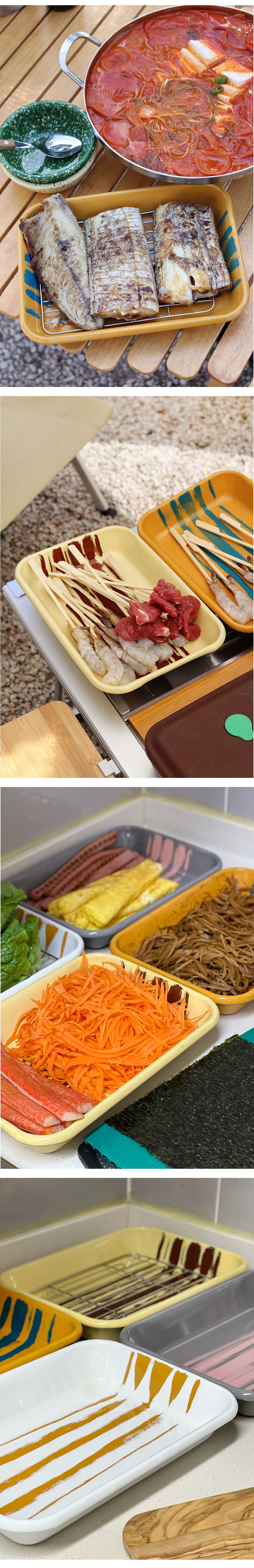 에딩 브릿지 법랑 트레이 플레이트 접시 사각볼 4color - 감도 깊은 취향 셀렉트샵 29CM