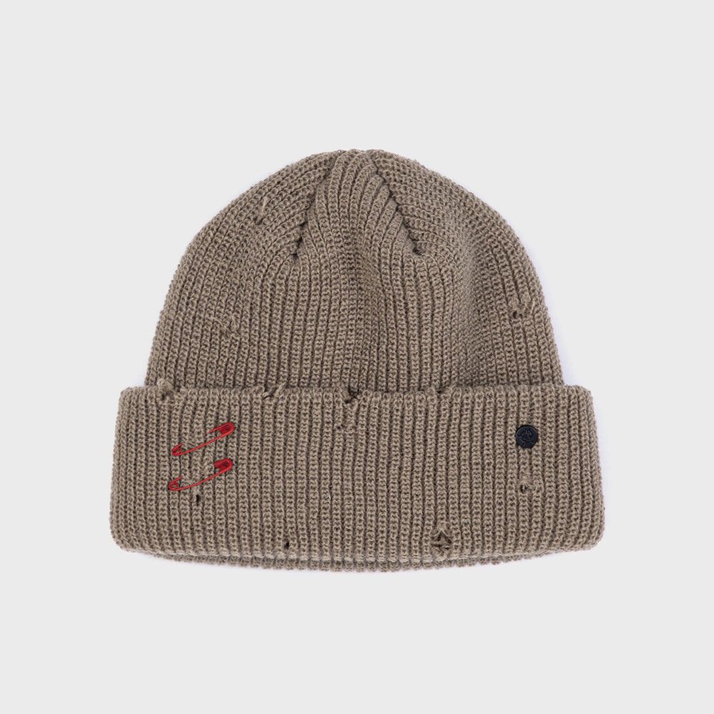 BBD Ripped Custom Short Beanie (Dark Beige) - 감도 깊은 취향 셀렉트샵 29CM