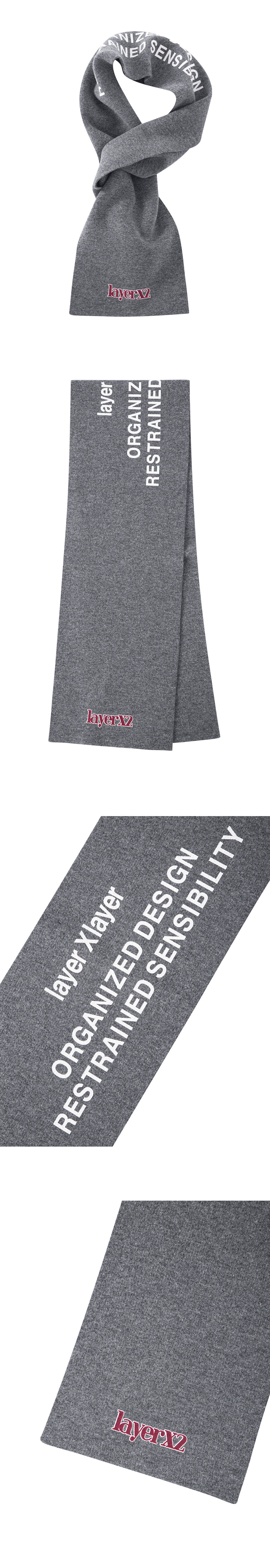 Layer print wool muffler dark grey - 감도 깊은 취향 셀렉트샵 29CM