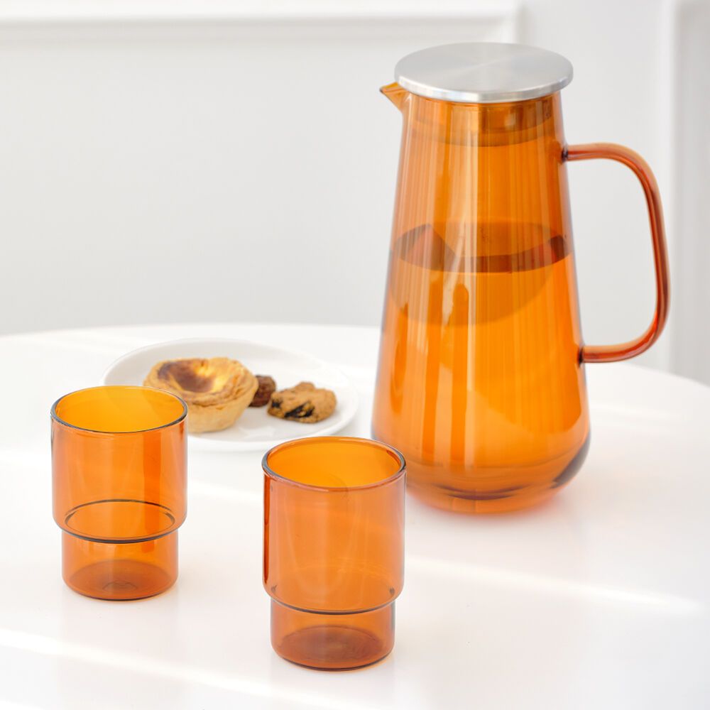 플로라 스텐 내열유리 냉장고 물병 1.5L & 내열 유리컵 260ml 2P 세트 - 감도 깊은 취향 셀렉트샵 29CM