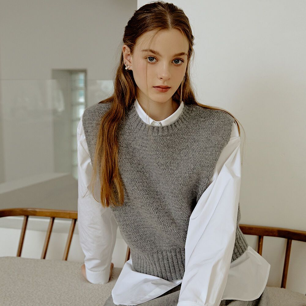 Air wool knit vest (gray) - 감도 깊은 취향 셀렉트샵 29CM