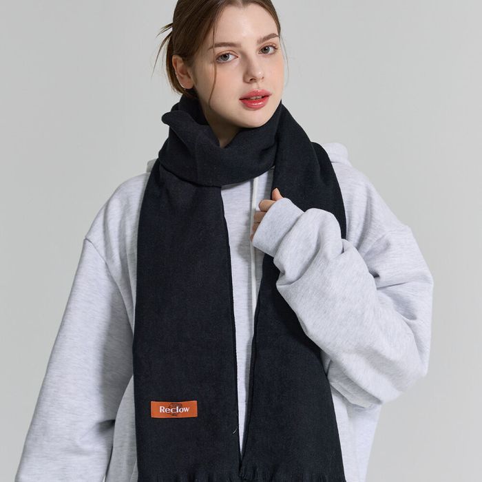 RECLOW 소프트 무지 머플러 블랙 - 감도 깊은 취향 셀렉트샵 29CM