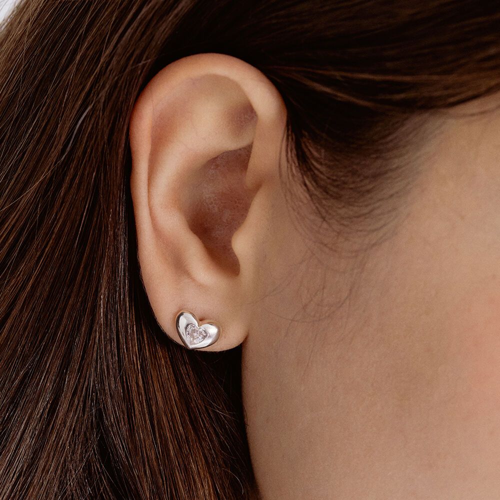 (SILVER925) Heart Cubic Petit Plump Earring EC1922 - 감도 깊은 취향 셀렉트샵 29CM