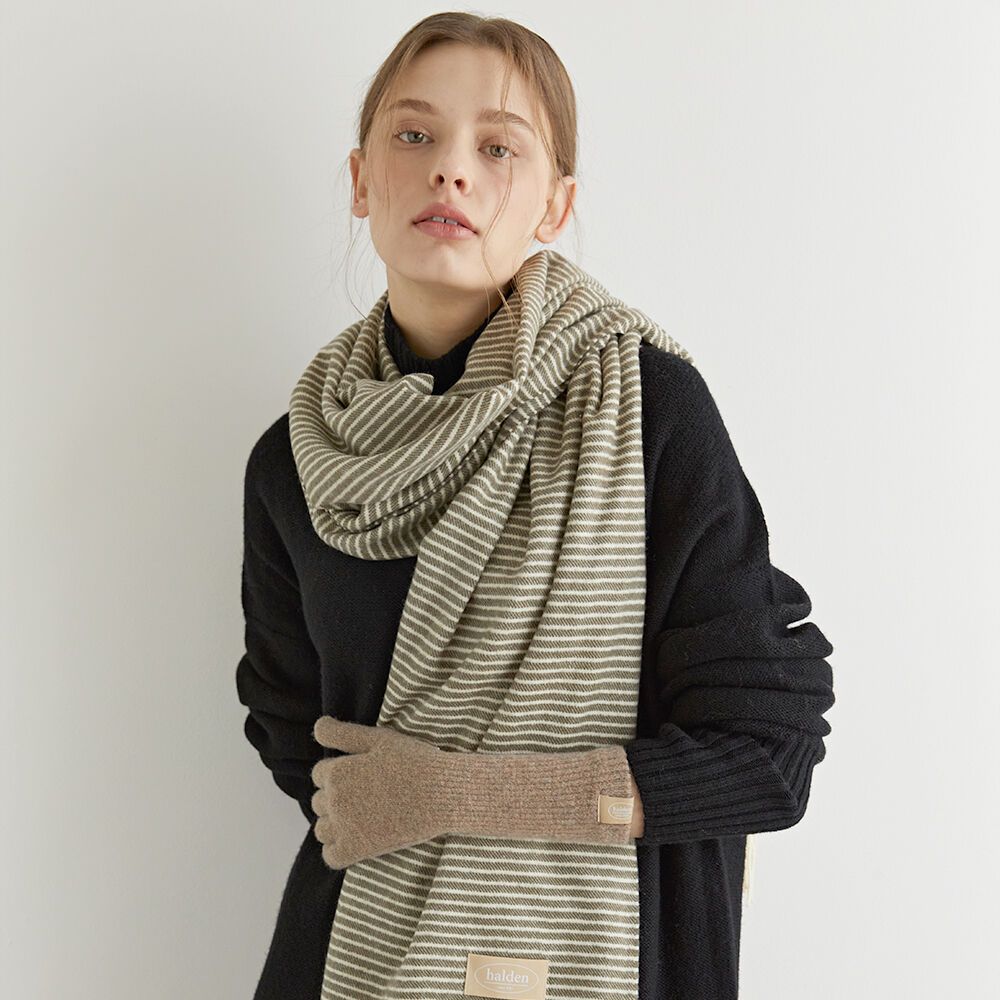 stripe blanket muffler (M009_khaki) - 감도 깊은 취향 셀렉트샵 29CM
