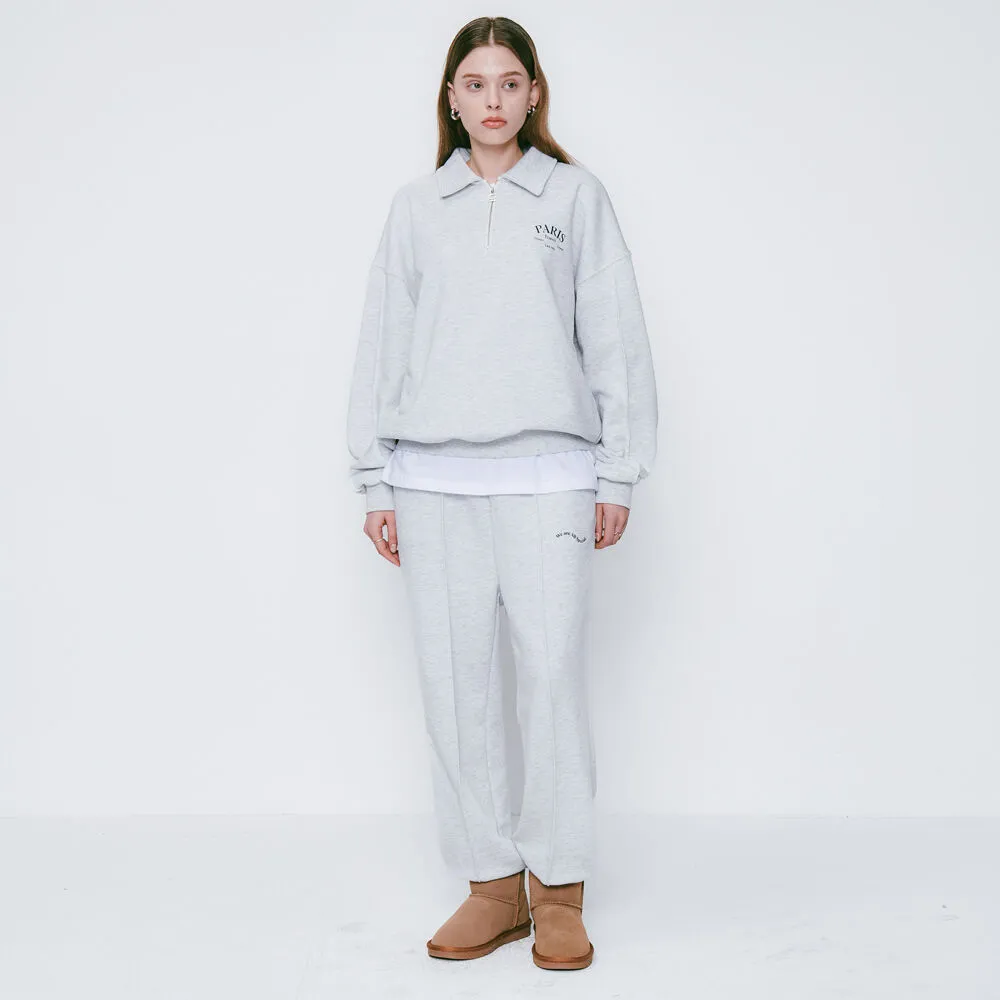 PARIS Half Zip Up Sweat Set-up White Melange - 감도 깊은 취향 셀렉트샵 29CM