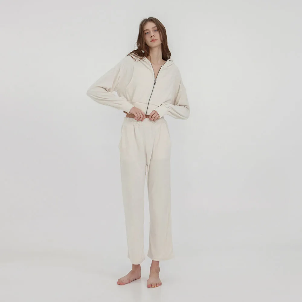 여성 요가복 DEVI-TR0008-크림 (bottom) 필라테스 스너그 테리 트레이닝 팬츠 - 감도 깊은 취향 셀렉트샵 29CM