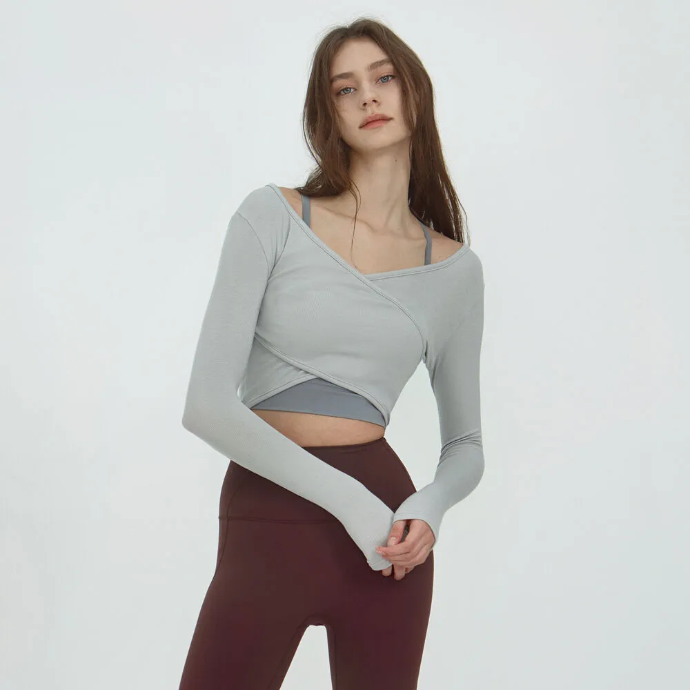 커브 랩 크롭티 DEVI-T0041-그레이 - 감도 깊은 취향 셀렉트샵 29CM