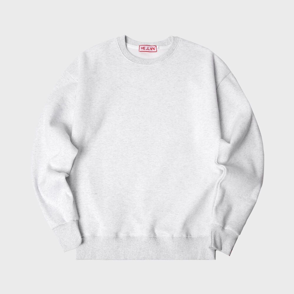 H/V 무지 헬븐 오버핏 기모 맨투맨_멜란지화이트 (MAM4-0HV) - 감도 깊은 취향 셀렉트샵 29CM