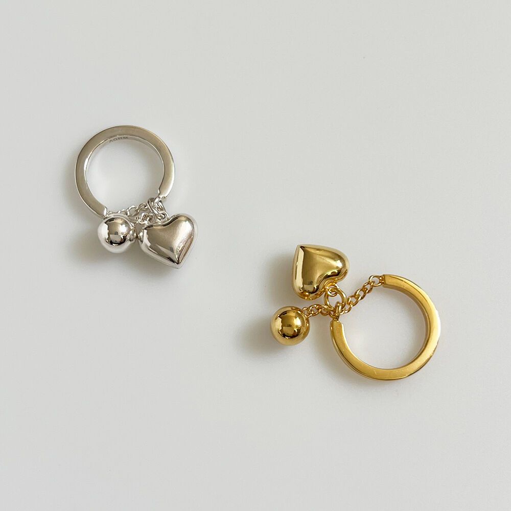 925 Ball Heart Ring 2color - 감도 깊은 취향 셀렉트샵 29CM