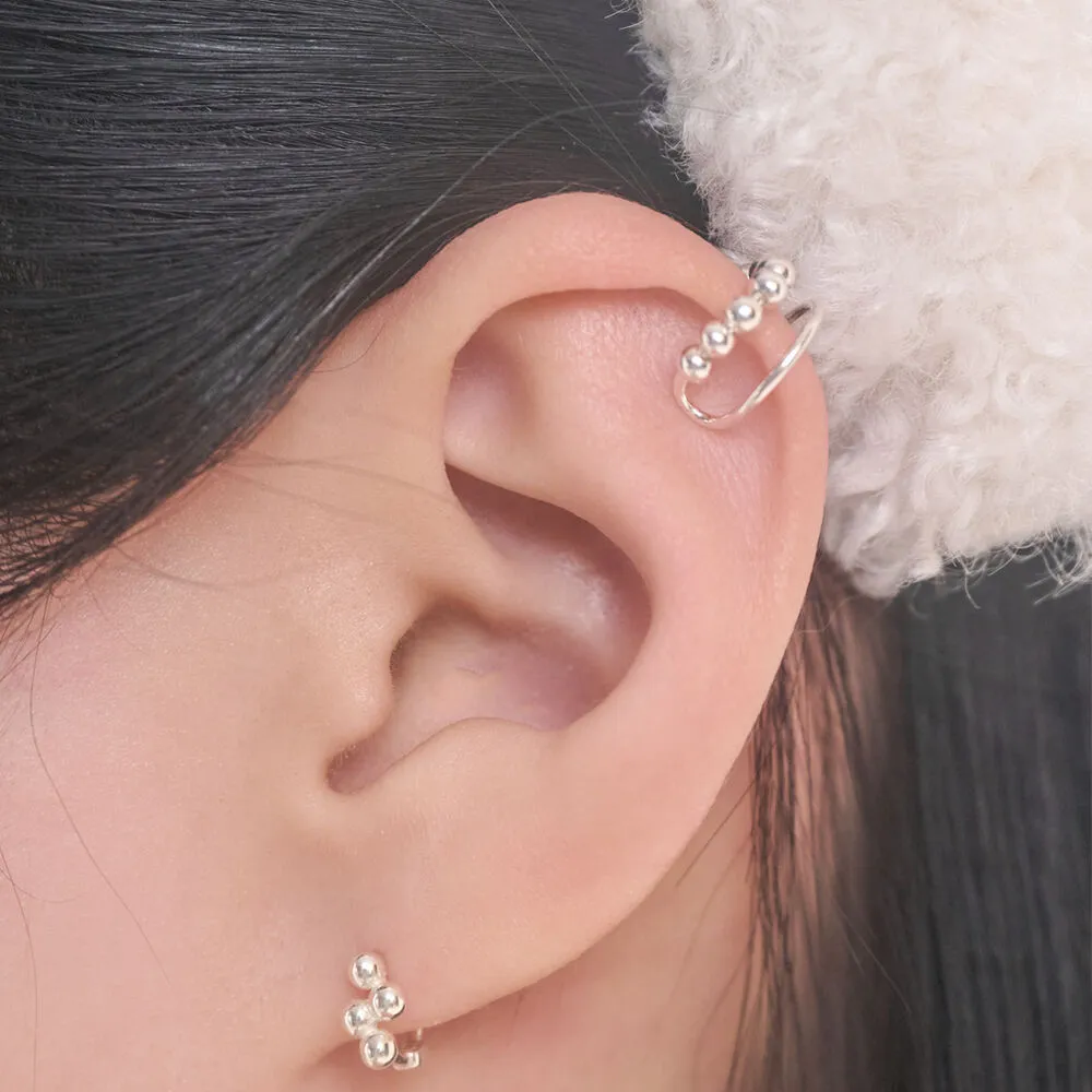[SILVER] 2LINE BALL EARCUFF - 감도 깊은 취향 셀렉트샵 29CM