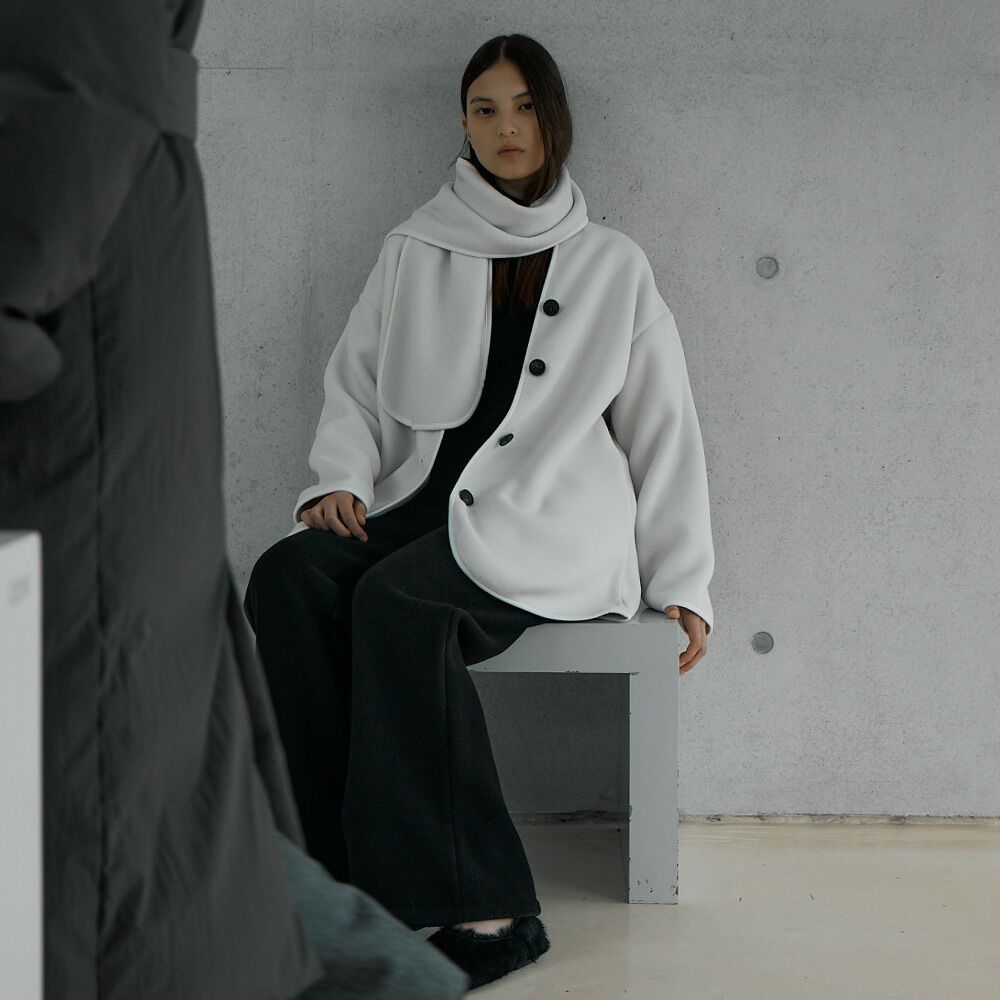 HEAVY TERRY CARDIGAN WITH NECK WARMER - 감도 깊은 취향 셀렉트샵 29CM