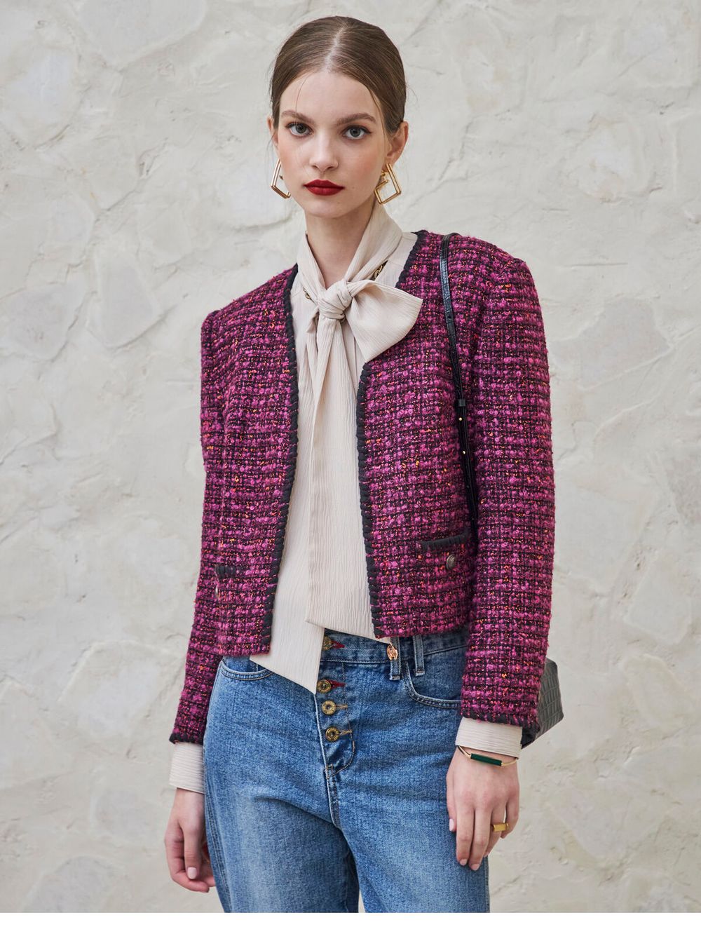 ROYAL MOON TWEED JACKET_BLACK PINK - 감도 깊은 취향 셀렉트샵 29CM