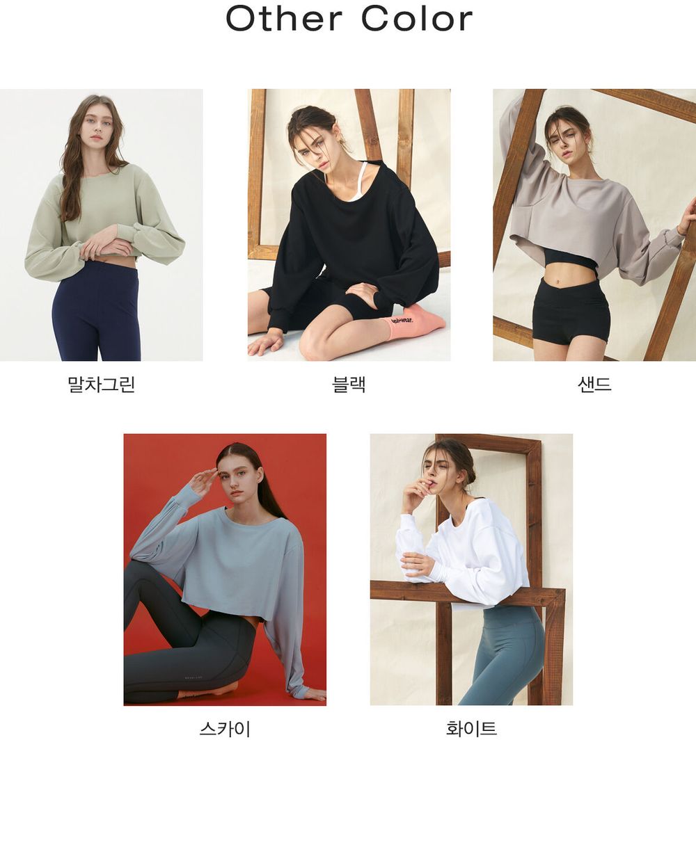 여성 요가복 DEVI-T0049-스카이 필라테스 콰이엇 오버크롭 맨투맨 - 감도 깊은 취향 셀렉트샵 29CM