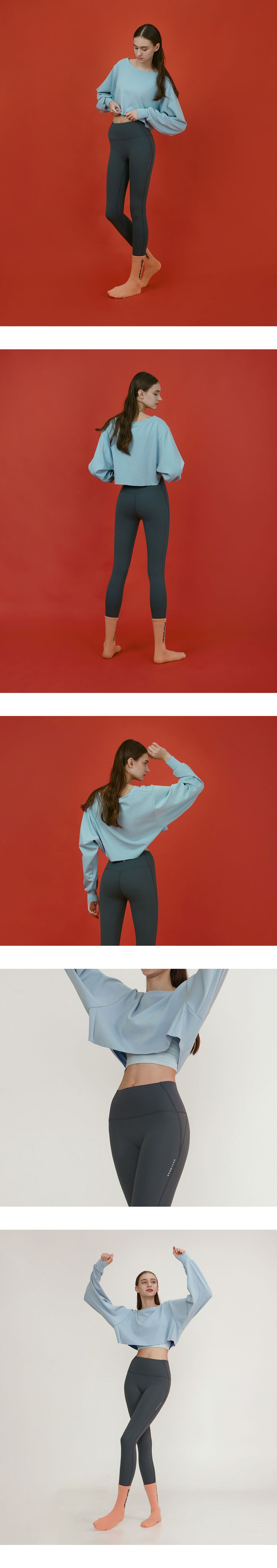 여성 요가복 DEVI-T0049-스카이 필라테스 콰이엇 오버크롭 맨투맨 - 감도 깊은 취향 셀렉트샵 29CM