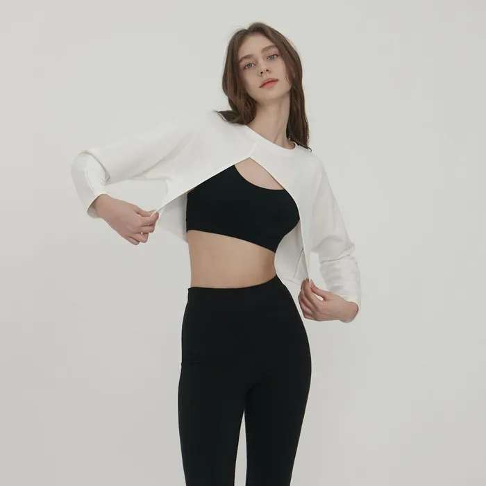 여성 요가복 DEVI-T0088-아이보리 필라테스 언밸런스 브이 볼레로 - 감도 깊은 취향 셀렉트샵 29CM