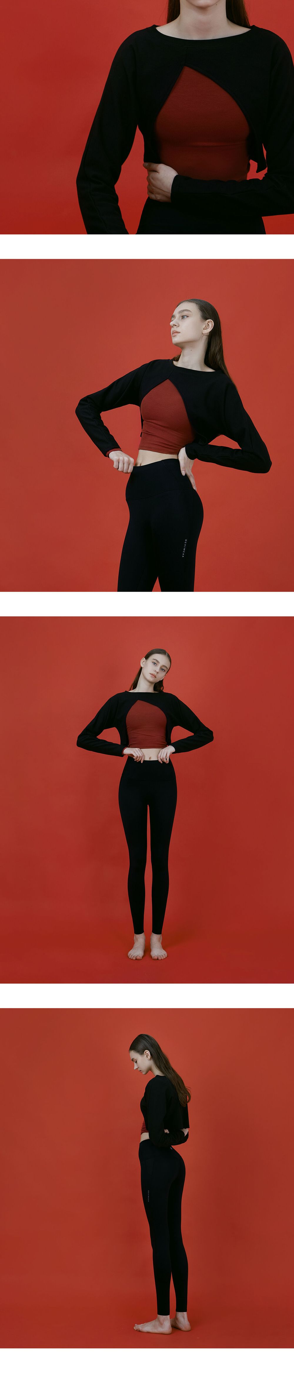 여성 요가복 DEVI-T0088-블랙 필라테스 리사이클 언발 브이 볼레로 - 감도 깊은 취향 셀렉트샵 29CM