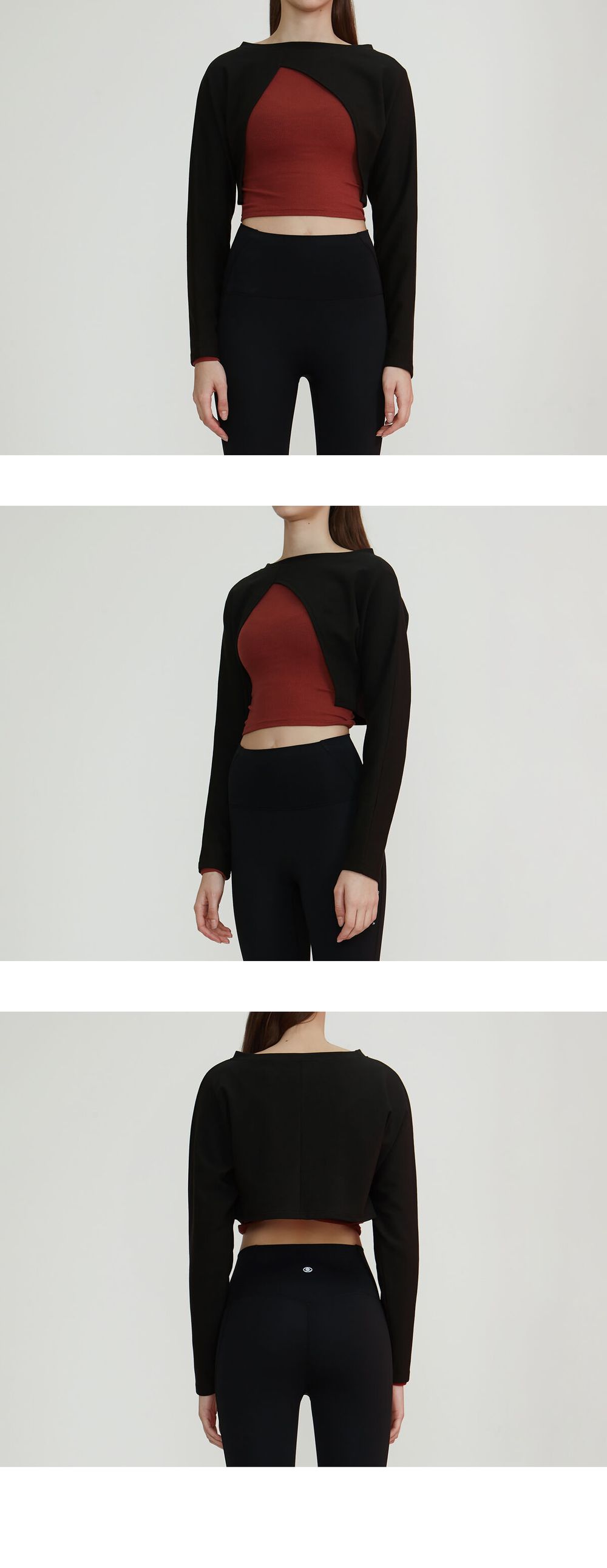 여성 요가복 DEVI-T0088-블랙 필라테스 리사이클 언발 브이 볼레로 - 감도 깊은 취향 셀렉트샵 29CM