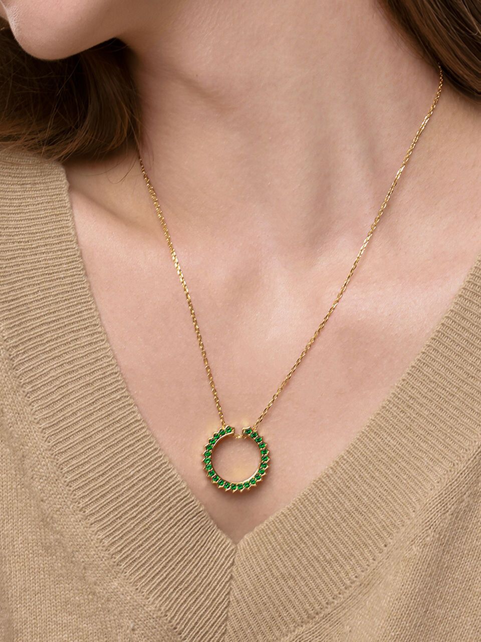 Solar Circle Emerald Necklace ( S925 ) - 감도 깊은 취향 셀렉트샵 29CM