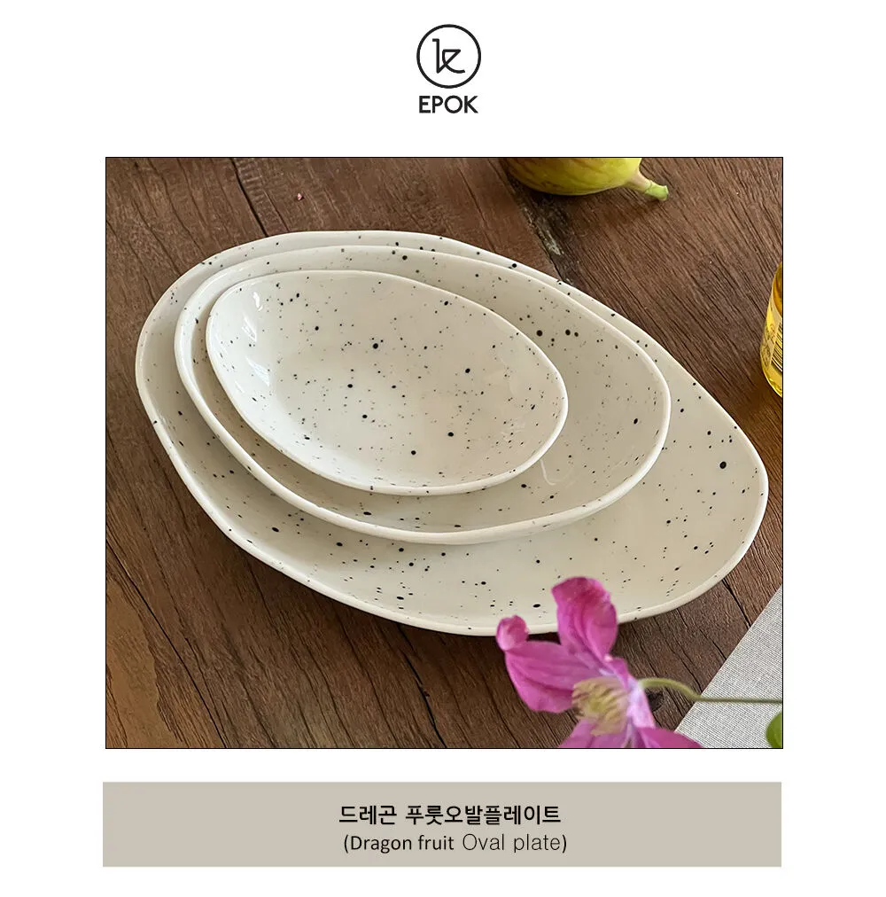 [EPOK 에포크] 블랙 점박이 패턴 오발 플레이트 3종 - 감도 깊은 취향 셀렉트샵 29CM