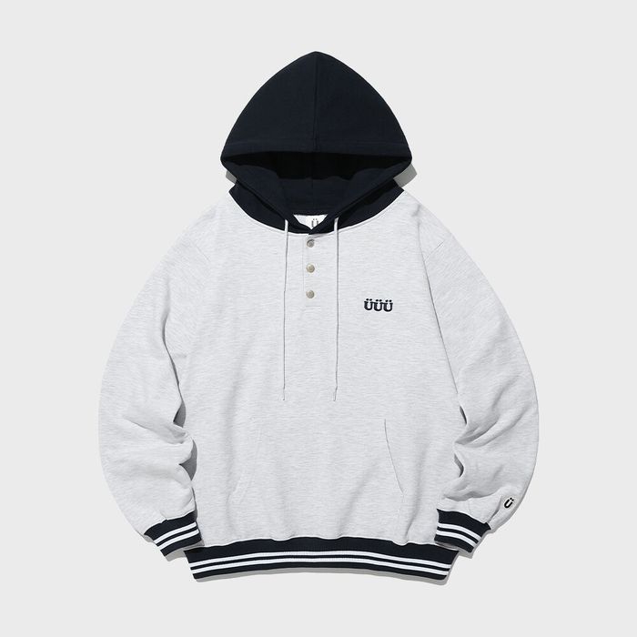 UUU LOGO COLORING PULL OVER HOODIE_LIGHT GREY(IK2DSMM410A) - 감도 깊은 취향 ...