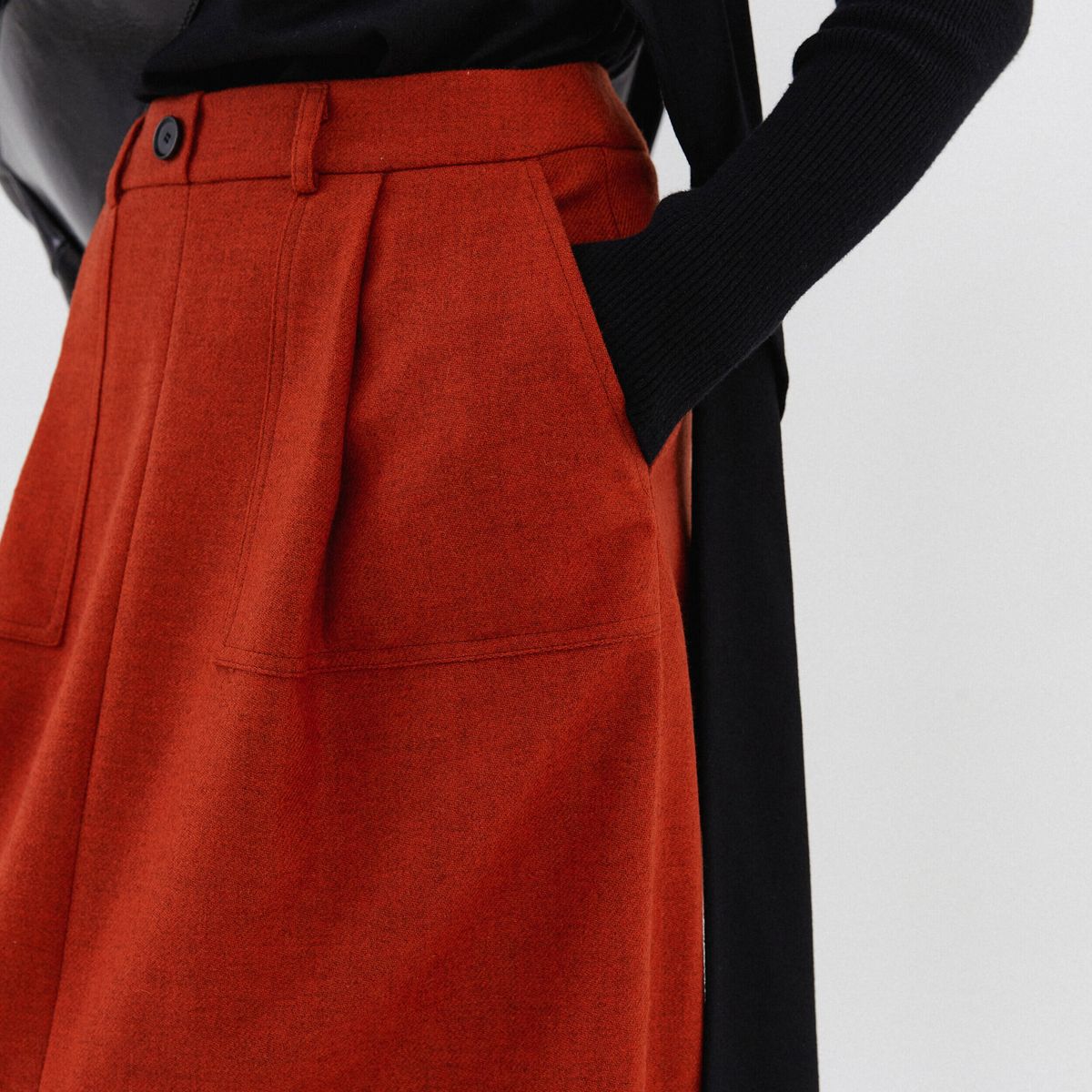 OVAL MIDI SKIRT - MELANGE RED - 감도 깊은 취향 셀렉트샵 29CM