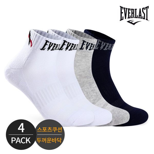 에버라스트 남성 스포츠 쿠션 프런트로고 배색패턴 발목양말 4P_MX - 감도 깊은 취향 셀렉트샵 29CM