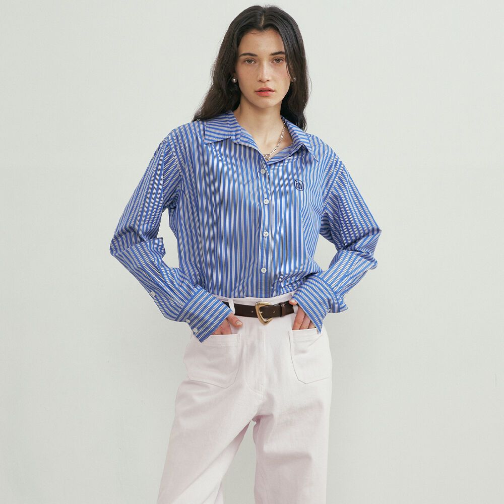 New tidy curve shirts Blue stripe - 감도 깊은 취향 셀렉트샵 29CM