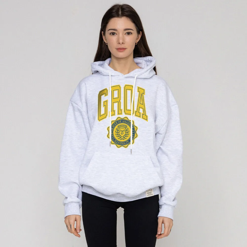 [UNISEX]GROA 로고 클래식 하트 후드티_멜란지화이트 - 감도 깊은 취향 셀렉트샵 29CM