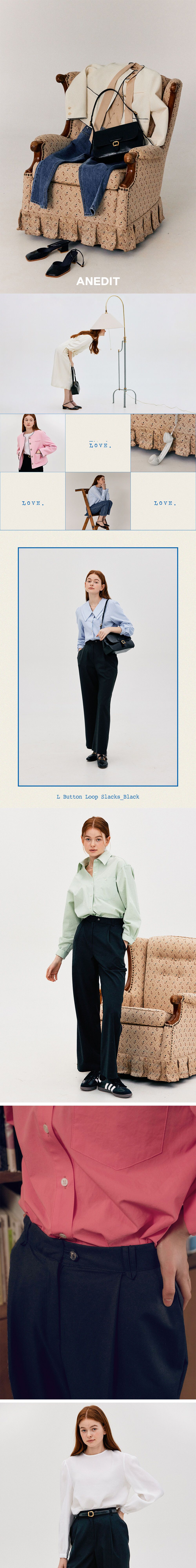 L Button Loop Slacks_Black - 감도 깊은 취향 셀렉트샵 29CM