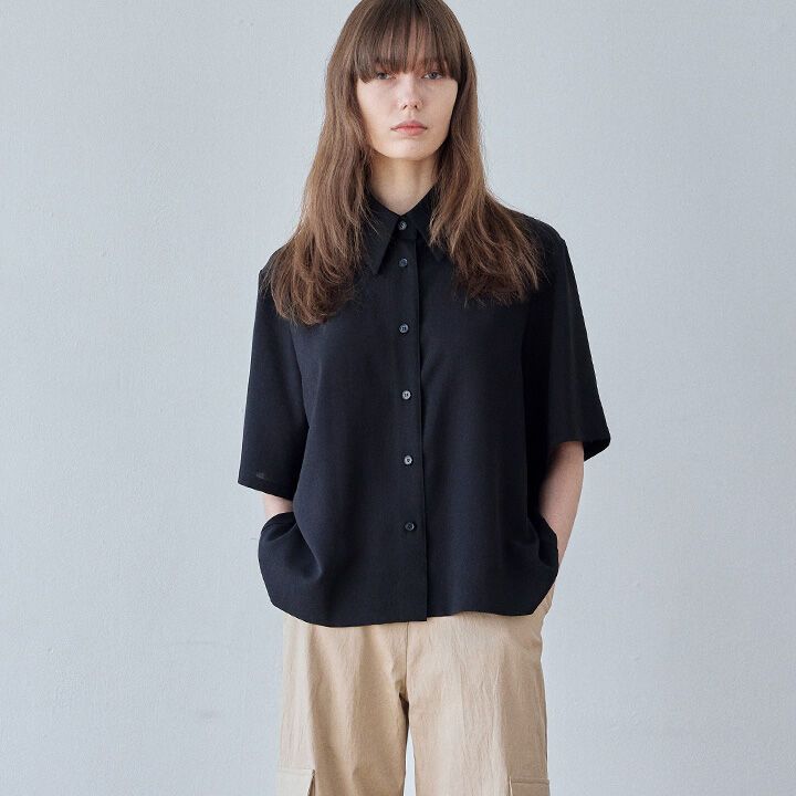Flench Cutting Point Shirts Black - 감도 깊은 취향 셀렉트샵 29CM