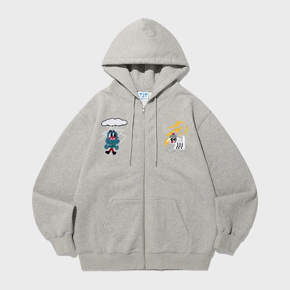THUNDER AND LIGHTNING HOODIE ZIP UP GRAY - 감도 깊은 취향 셀렉트샵 29CM