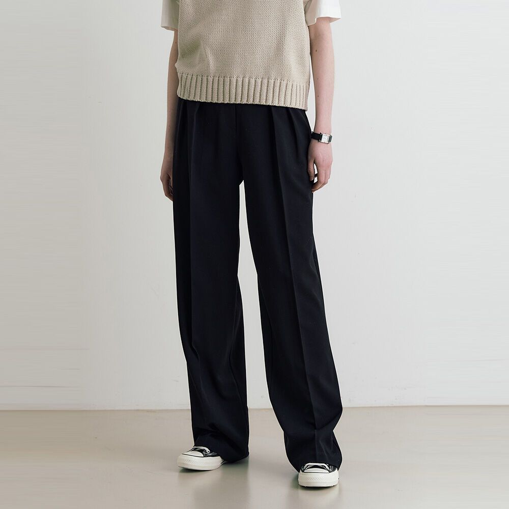 Code two pintuck wide slacks - black - 감도 깊은 취향 셀렉트샵 29CM