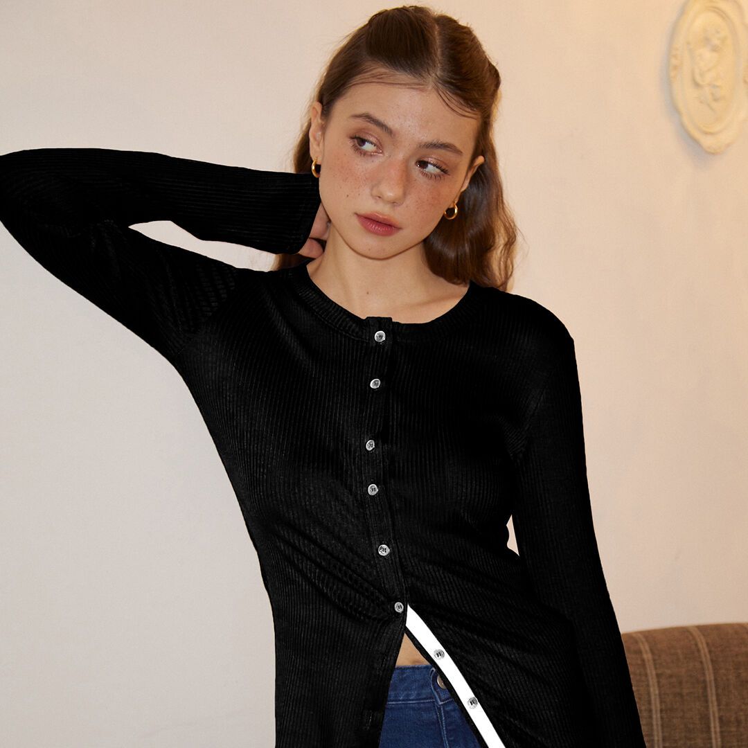 Velvet Point Cardigan_ Black - 감도 깊은 취향 셀렉트샵 29CM