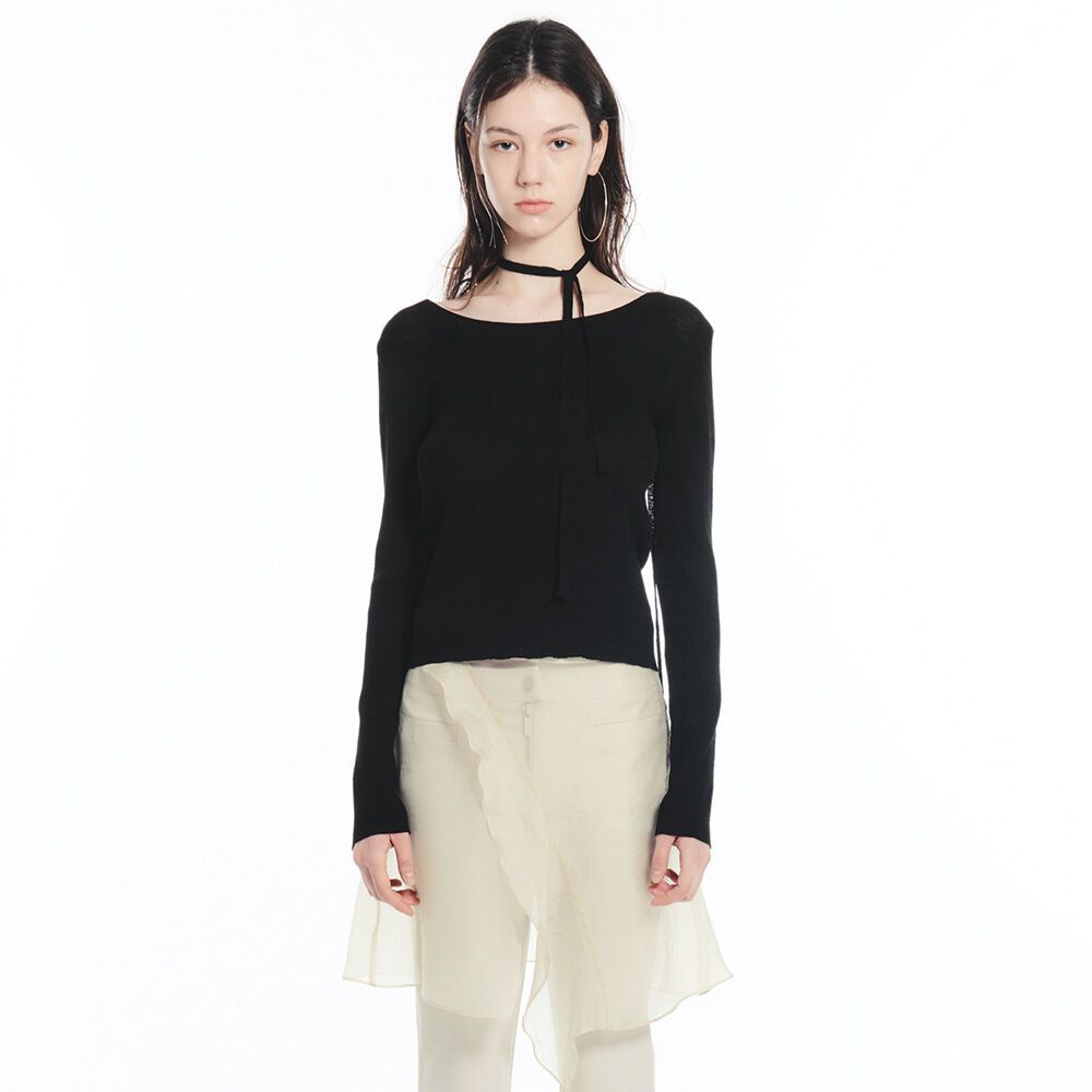 OPEN BACK STRING KNIT / BLACK - 감도 깊은 취향 셀렉트샵 29CM