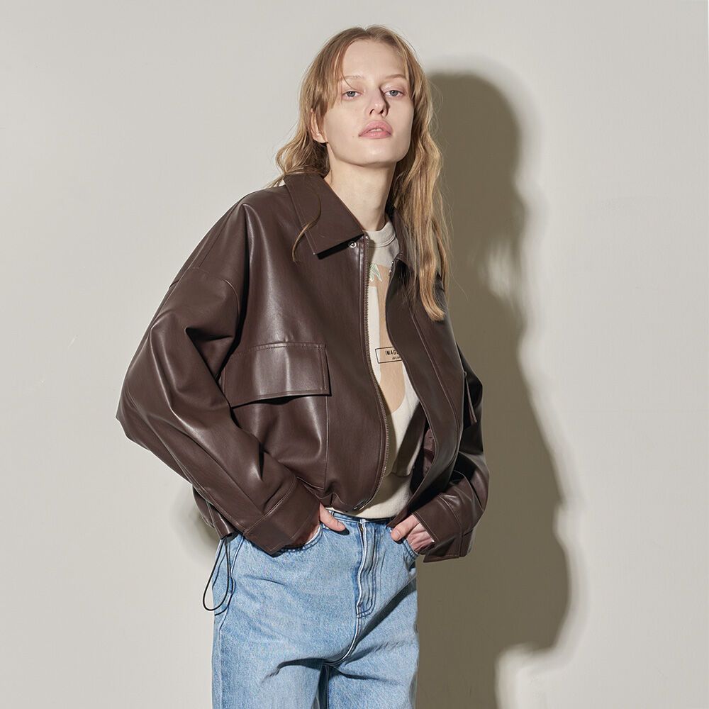 Daily Crop Leather Jacket (Brown) - 감도 깊은 취향 셀렉트샵 29CM