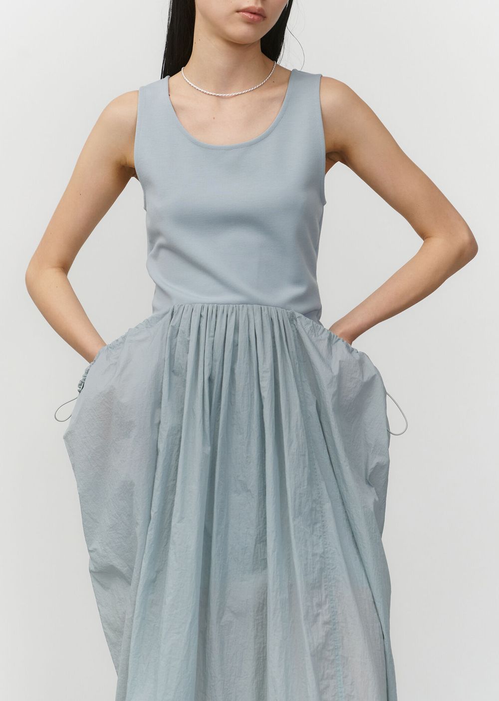 SHEER JERSEY DRESS (GREY BLUE) - 감도 깊은 취향 셀렉트샵 29CM