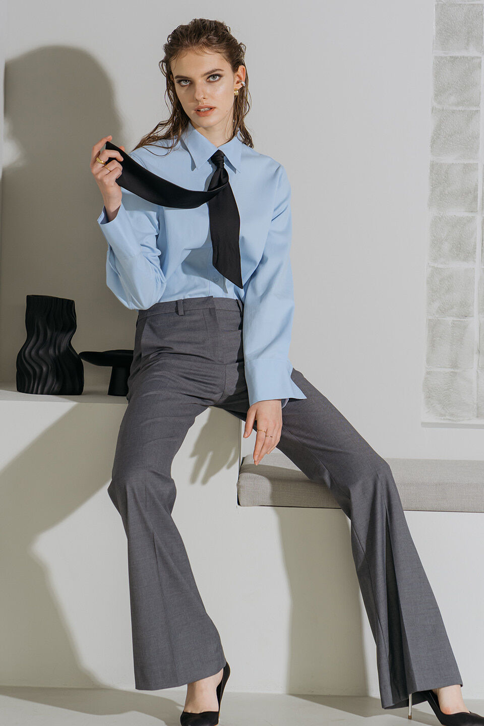 Wool Full lengh flare pants - gray - 감도 깊은 취향 셀렉트샵 29CM