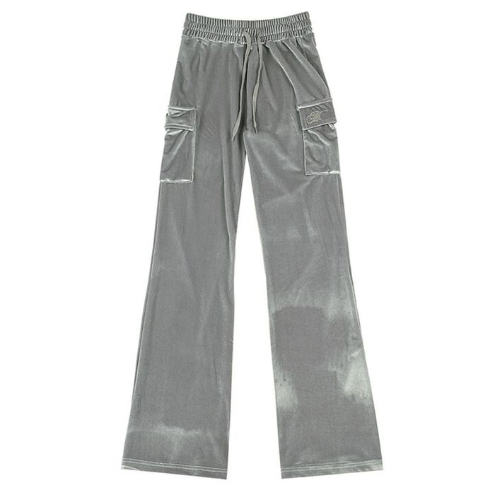 SHINING VELVET CARGO SLIM BOOTSCUT PANTS [LIGHT GREY] - 감도 깊은 취향 셀렉트샵 29CM