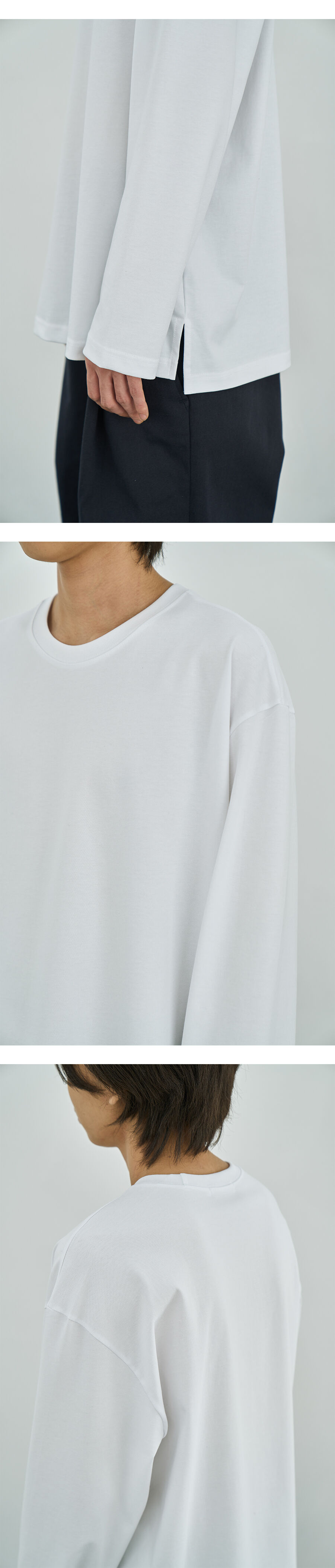 Relaxed cotton round long sleeve t-shirts [GRAY] - 감도 깊은 취향 셀렉트샵 29CM