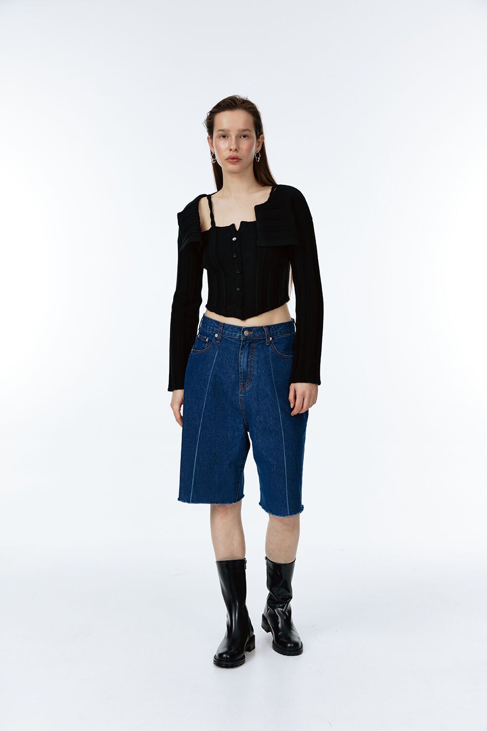 RIBBED MINI BOLERO CARDIGAN [BLACK] - 감도 깊은 취향 셀렉트샵 29CM
