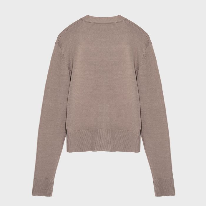 V NECK SYMBOL CARDIGAN_BEIGE GREY - 감도 깊은 취향 셀렉트샵 29CM