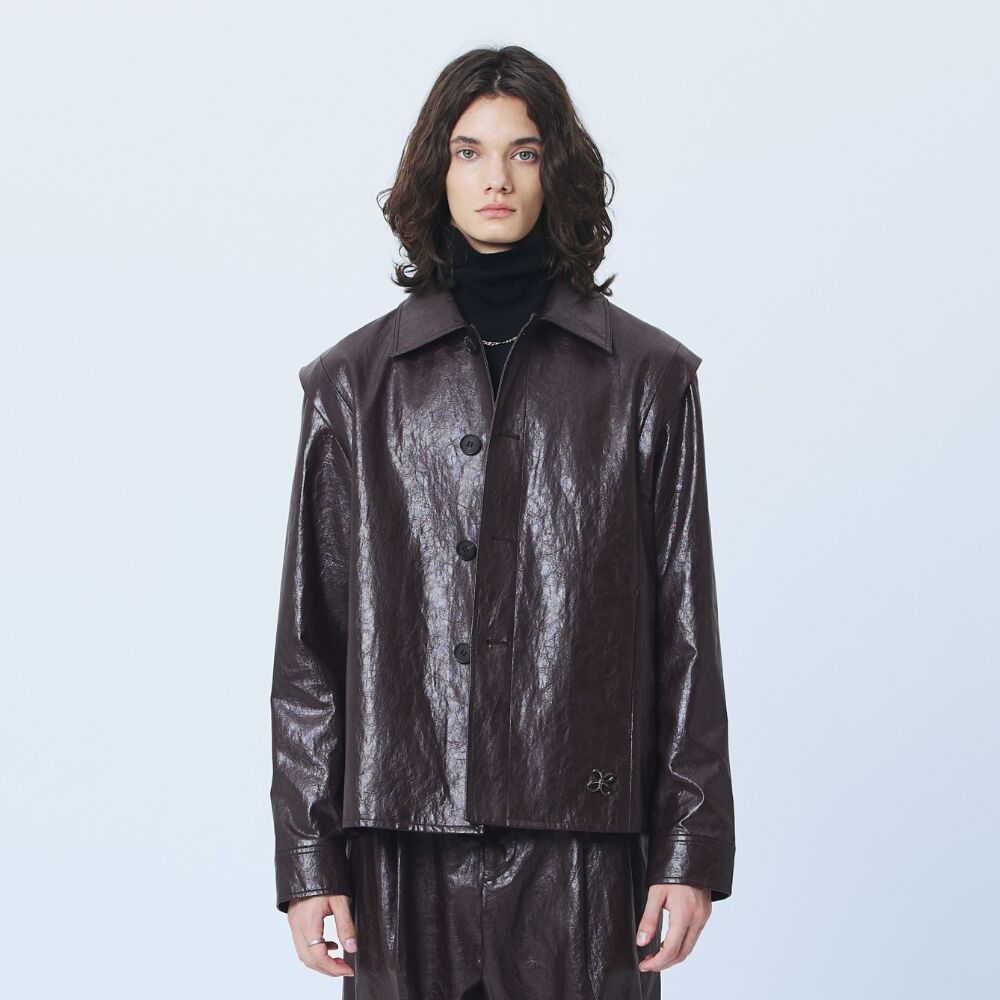 (Set-up)Liverty Leather Shoulder Flash shirket - BROWN - 감도 깊은 취향 셀렉트샵 29CM