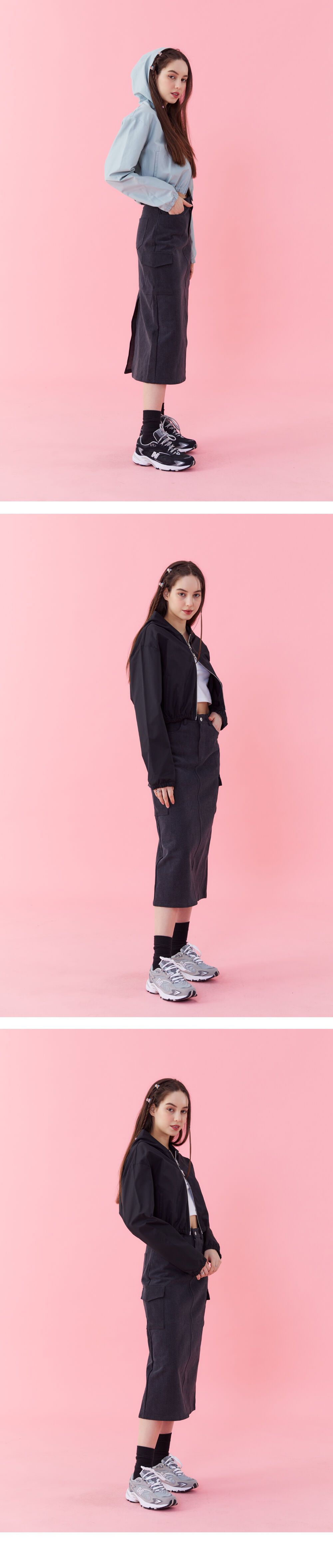 [CP] 슬림핏 카고 데님 롱치마 [BLACK DENIM] 롱스커트 ver. - 감도 깊은 취향 셀렉트샵 29CM