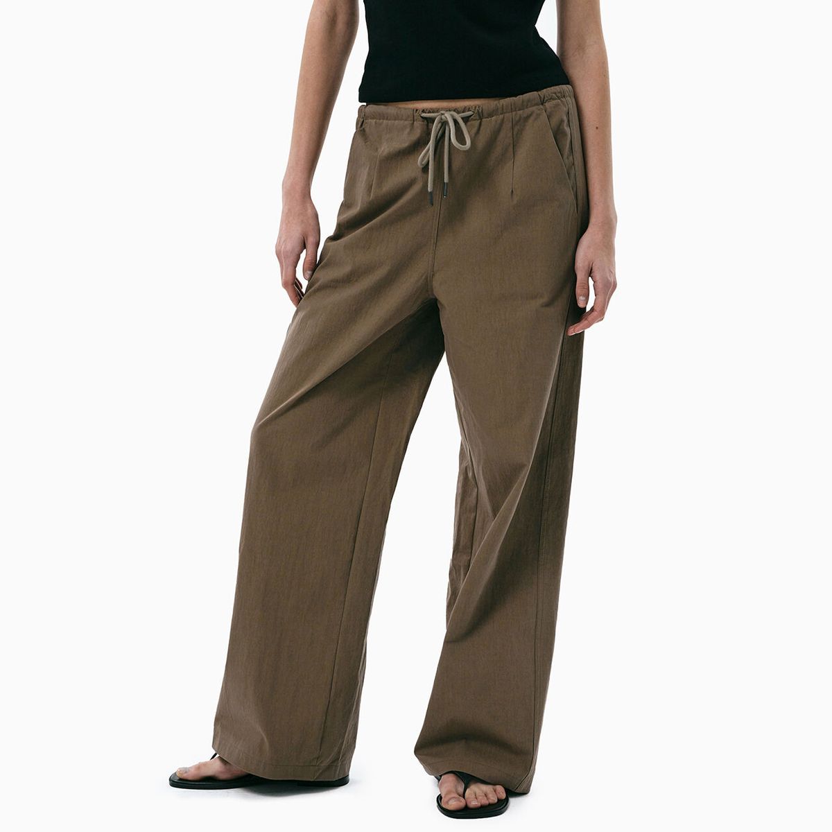 [EXCLUSIVE] crispy cotton string pants_khaki brown - 감도 깊은 취향 셀렉트샵 29CM