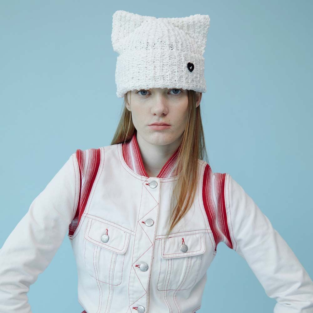 SS CAT KNIT HAT_WHITE - 감도 깊은 취향 셀렉트샵 29CM