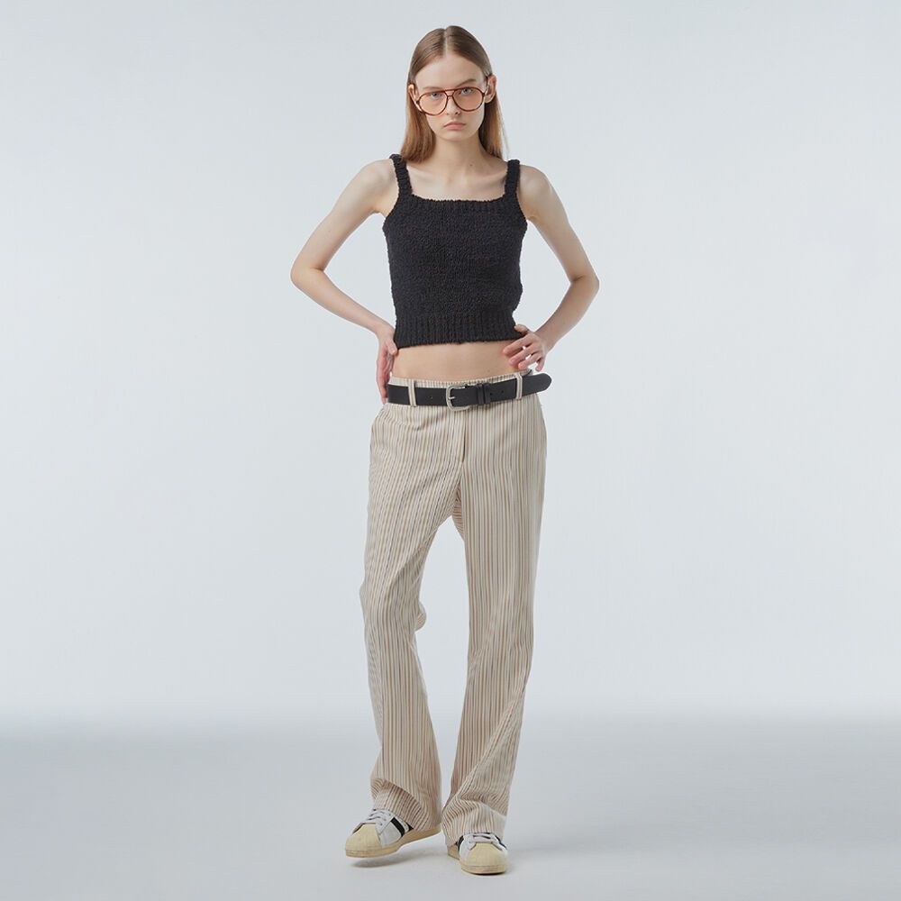 스트라이프 세미 부츠컷 팬츠 - 베이지 - 감도 깊은 취향 셀렉트샵 29CM