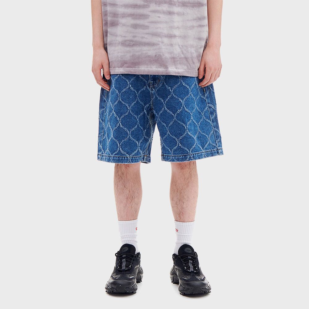 FENCE PATTERN DENIM SHORTS (LIGHT BLUE) - 감도 깊은 취향 셀렉트샵 29CM